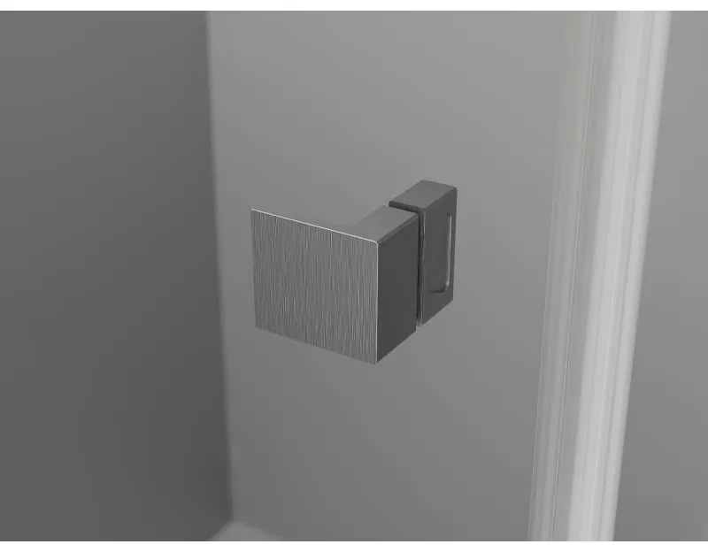 Mexen Lunar, L půlkruhový výklopný sprchový kout 90 x 90 cm, 8mm čiré sklo, pistolově šedý kartáčovaný - 833L-090L-090P-66-00