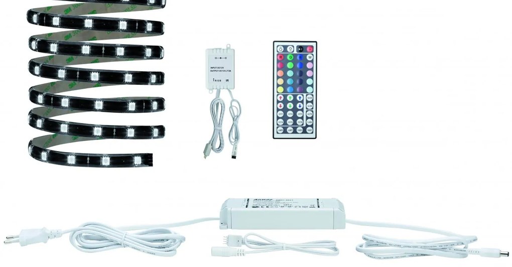 Paulmann 70319 YourLED Basic Set, rozšířitelný set 150cm LED pásky včetně dálkového ovladače, napaječe a kabeláže, 14,4W, RGB