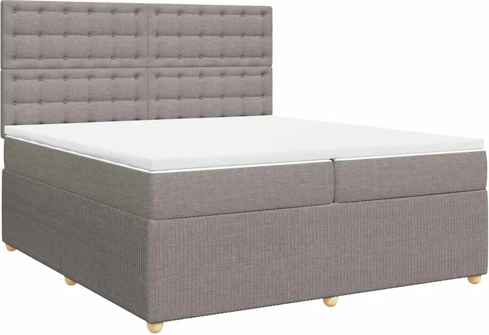 Box spring postel s matrací taupe 200x200 cm textil 3292181