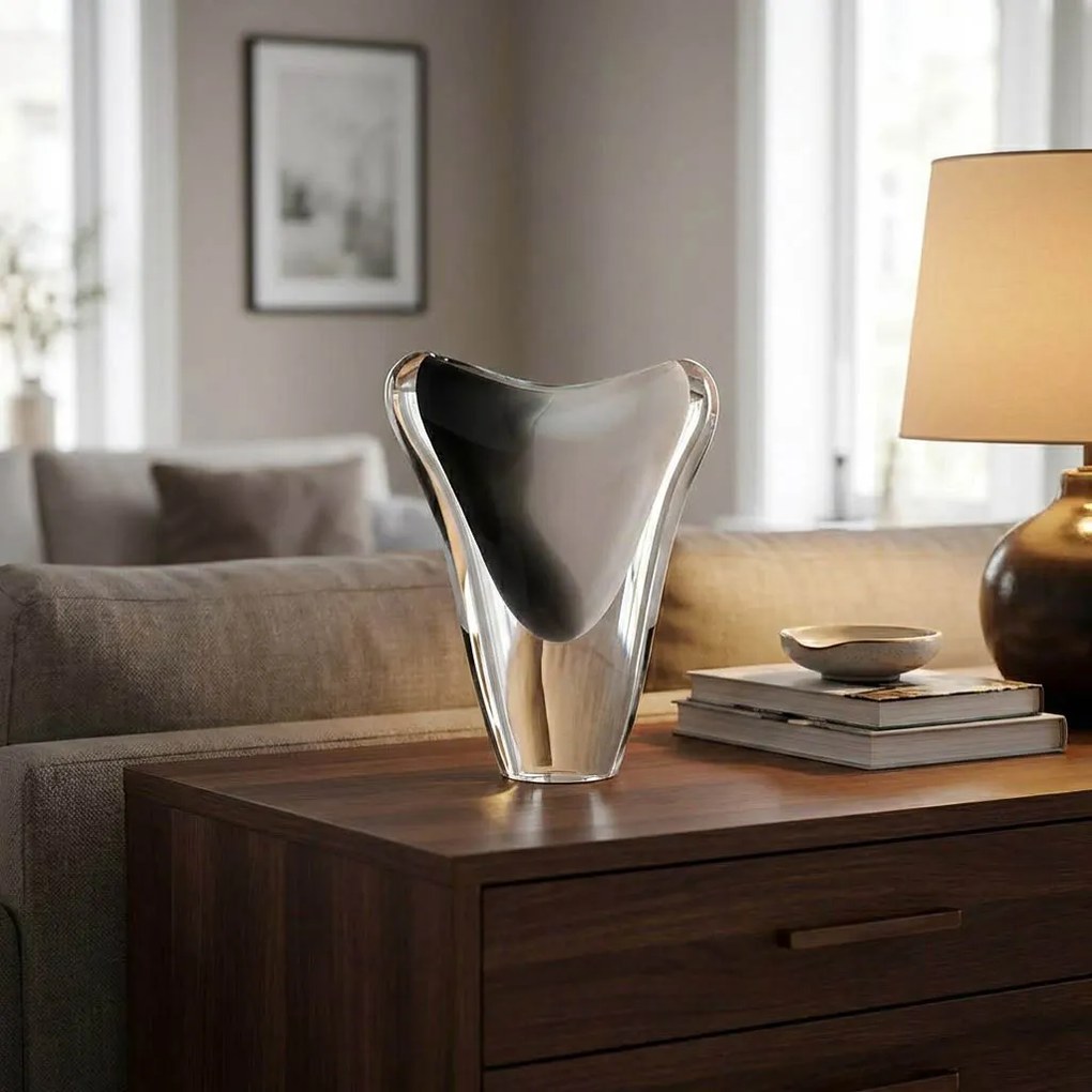 Skleněná hutní váza model 05, růžová a tyrkysová, 20 cm | České hutní sklo od Artcristal Bohemia