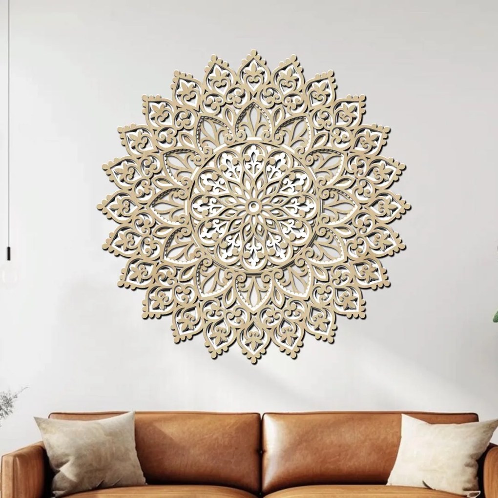 dřevo života 3 vrstvá mandala HARMONIE DUŠE Rozměry (cm): 80x80, Zvolte barevný dekor: javor-bila