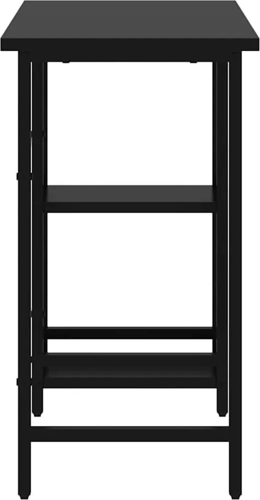 PC stůl černý 80 x 40 x 72 cm MDF a kov 20554
