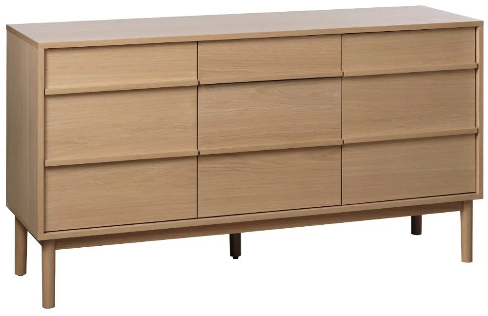 Designová komoda Zayleigh 140 cm vzor dub
