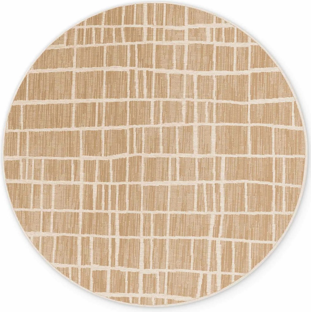 Ted Baker, Kusový koberec Ted Baker Haringey 106388 Natural White kruh, 200x200, béžová, chodba / předsíň