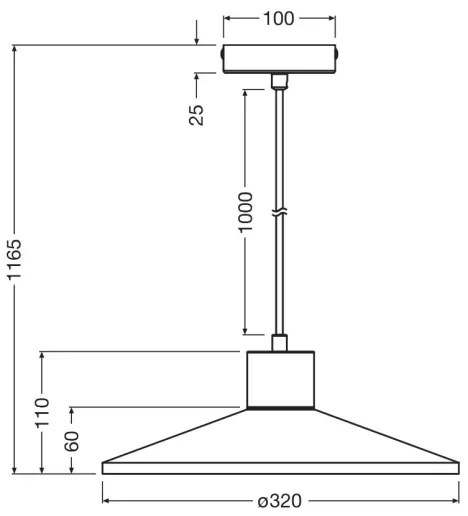 Ledvance - Lustr na lanku DECOR CONCRETE 1xE27/15W/230V pr. 32 cm beton šedá