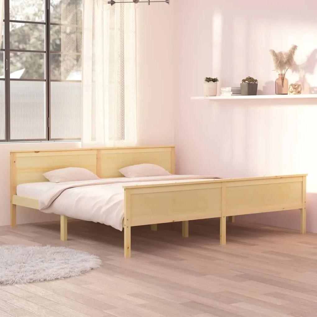 Rám postele masivní dřevo borovice 200 x 200 cm,  322180