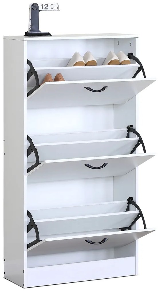 Botník s přihrádkami G1016 WT, bílá, 3 patra