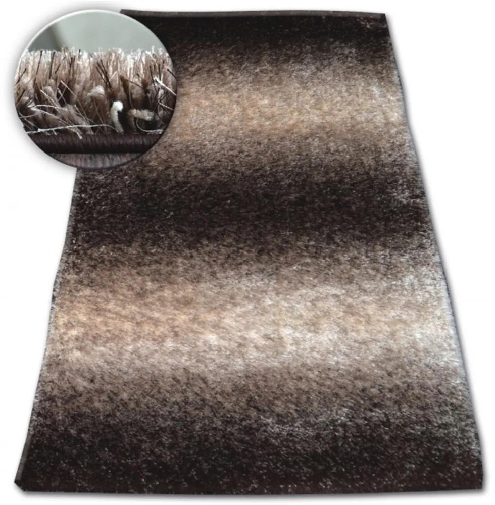 Luxusní kusový koberec Shaggy Ben hnědý, Velikosti 120x170cm