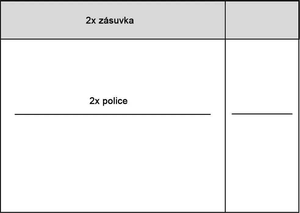 MEDIOLAN | komoda M7 se zásuvkami a policemi | 135 cm | natural hikora