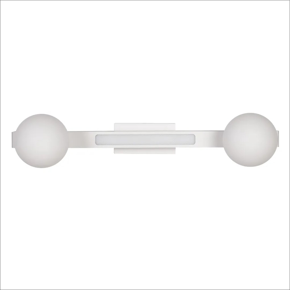 Nástěnné svítidlo Magnet1, 2x bílé skleněné stínítko + 1x LED 13W, w