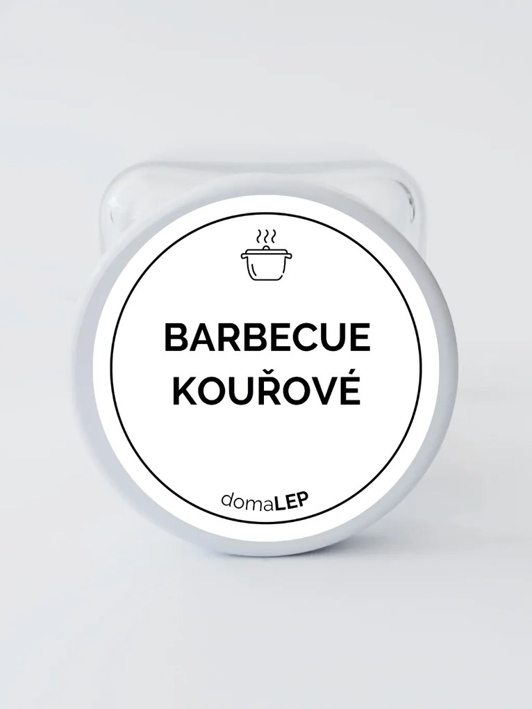Samolepka na kořenky BARBECUE KOUŘOVÉ bílá 5 cm tučné písmo