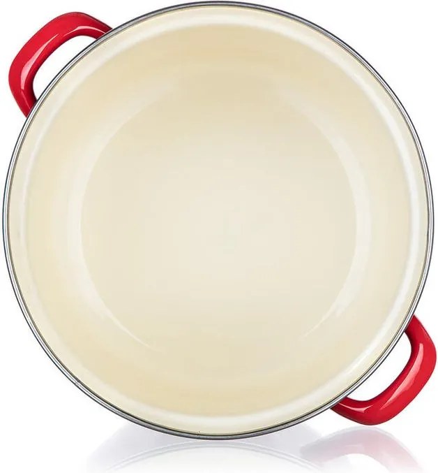 Smaltovaný hrnec s poklicí Red MILTON 3,4 l