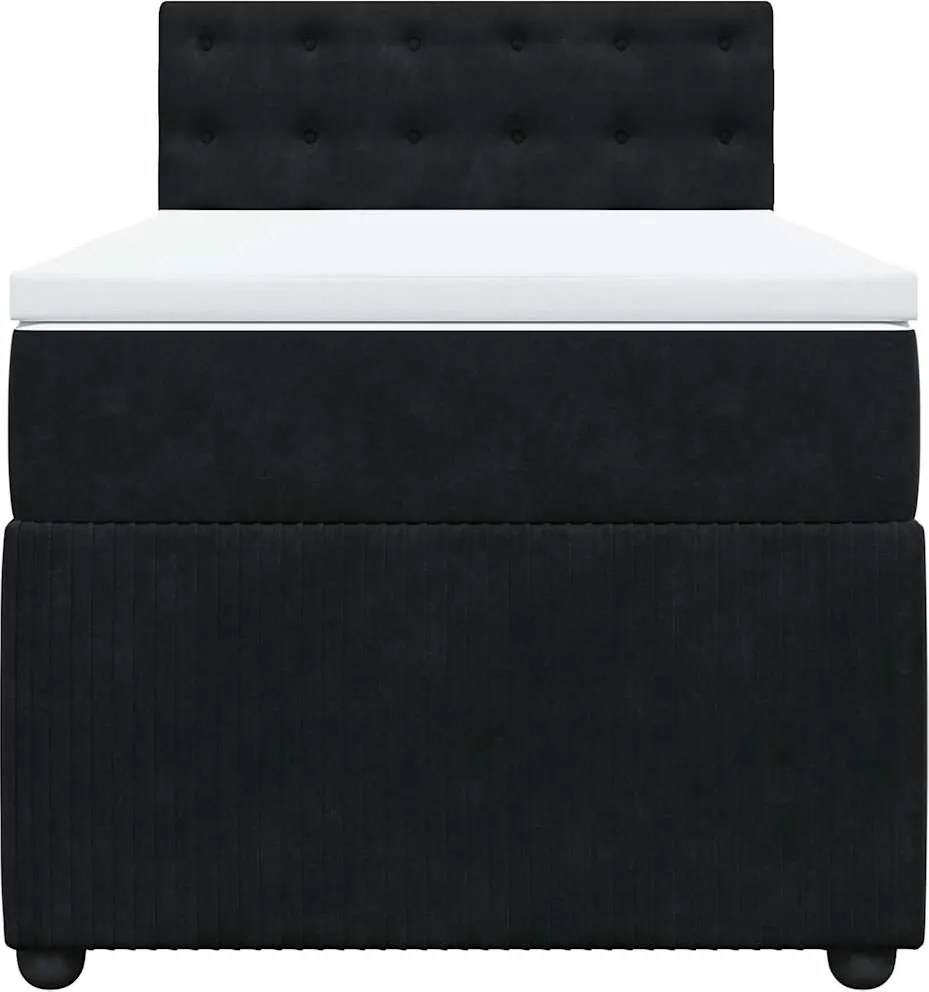 Box spring postel s matrací černá 90x200 cm samet 3289940
