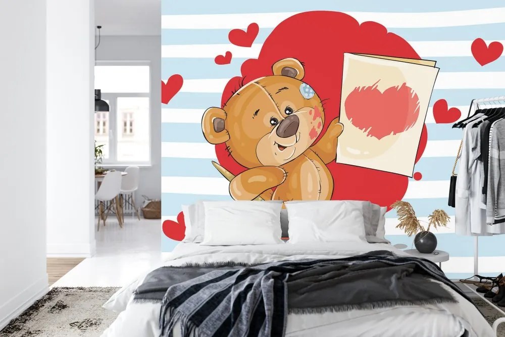 Fototapeta The Big Heart Bears: Love Painting Omyvatelný vlies 254x184