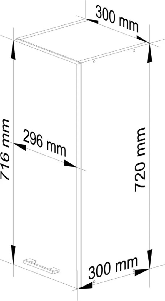 Kuchyňská skříňka OLIVIA W30 H720 - bílá/cappuccino lesk
