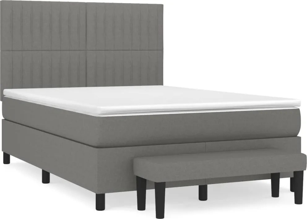 Box spring postel s matrací tmavě šedý 140 x 190 cm textil 3136750