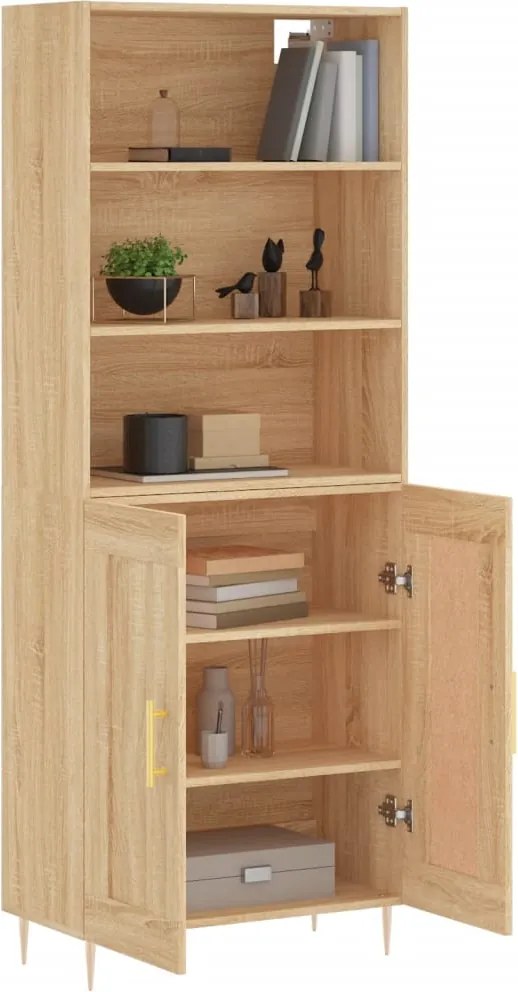 Skříň highboard dub sonoma 69,5 x 34 x 180 cm kompozitní dřevo 3189944
