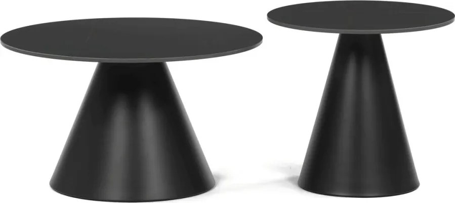 Konferenční stolek 70x70x41cm CT-F4118 BK, keramika, mramor