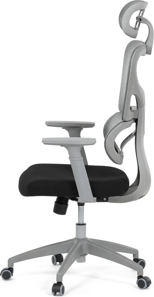 Ergonomická kancelářská židle RENEE - šedá síťovina / černá látka