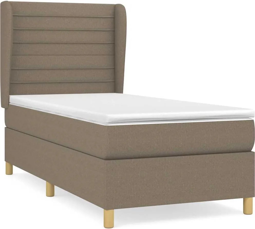 Box spring postel s matrací taupe 80x200 cm textil 3128561