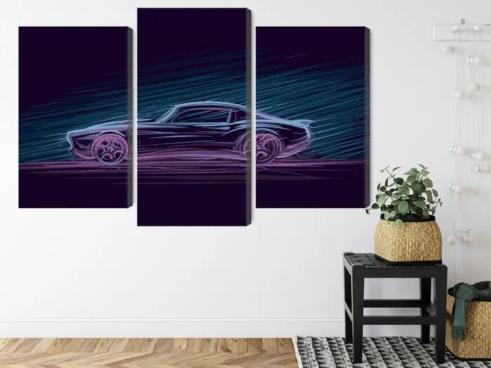 Vícedílný obraz Neonové Svalové Auto Nedostatek Nedostatek Plátno Canvas 120x80