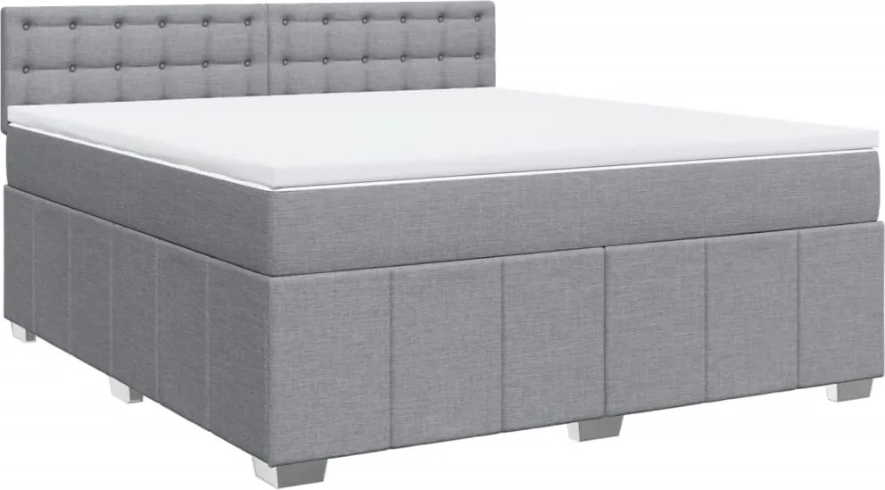 Box spring postel s matrací světle šedá 180 x 200 cm textil 3289461