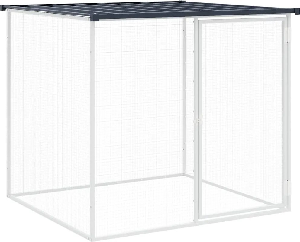 Klec pro kuřata se střechou antracitová 103 x 98 x 90 cm ocel 172337