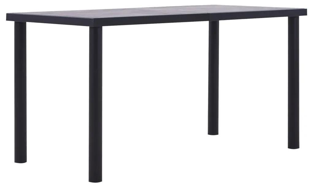 Jídelní stůl černý a betonově šedý 140 x 70 x 75 cm MDF - Default Title
