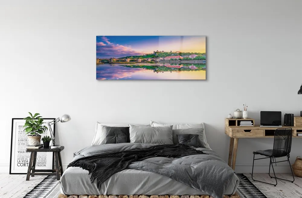 akrylový obraz řeka Německo Sunset 120x60 cm