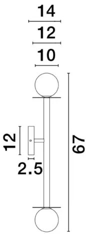 Designové nástěnné svítidlo Pielo 14 černé