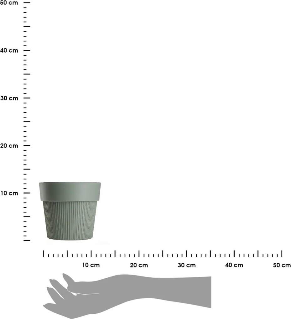 PLASTOVÝ KVĚTINÁČ SILVA LINE 13X11,5 CM MÁTOVÁ