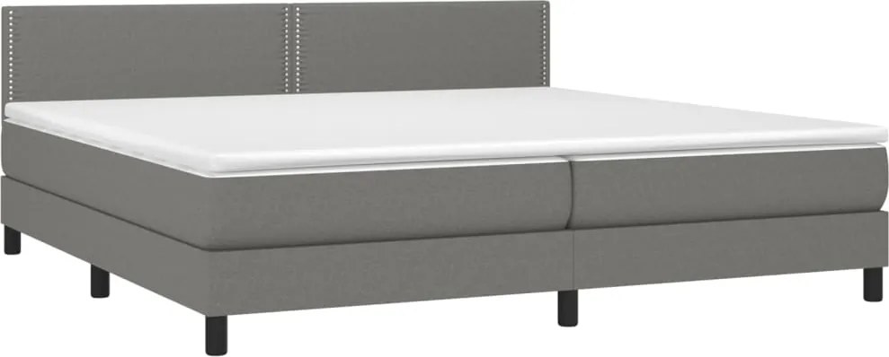 Box spring postel s matrací tmavě šedá 200x200 cm textil 3140002