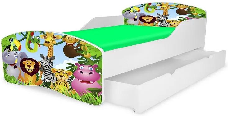 Dětská postel MADAGASKAR se šuplíkem - small rainbow - Rozměry 160x80 cm