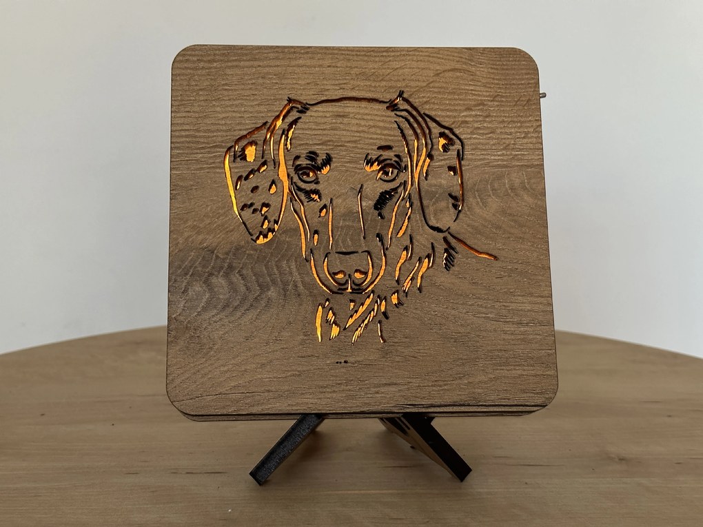 Li-Go "Jezevčík krátkosrstý" lampa 19x19 cm provedení povrchu: dub