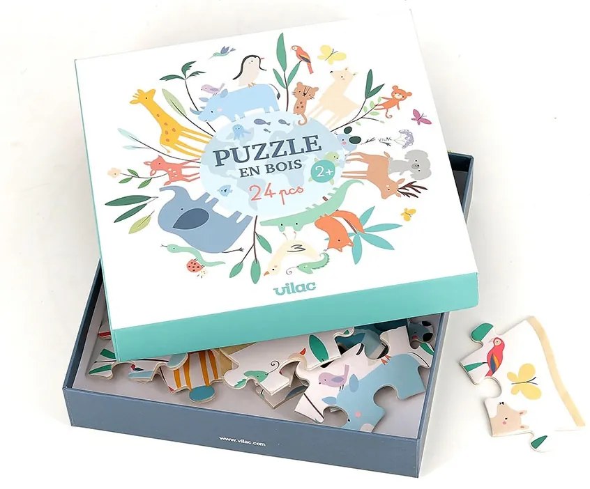 Vilac Kulaté 24dílné puzzle Svět od Sarah Betz