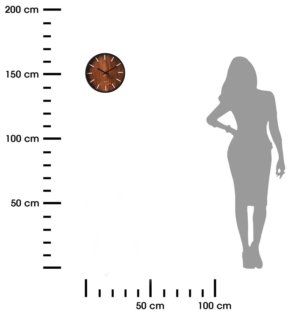 Nástěnné hodiny Lucy, černá/hnědá