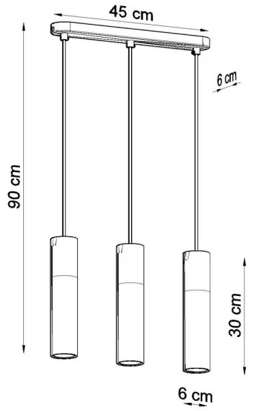 Sollux SL.0634 - Lustr na lanku PABLO 3xGU10/40W/230V černá