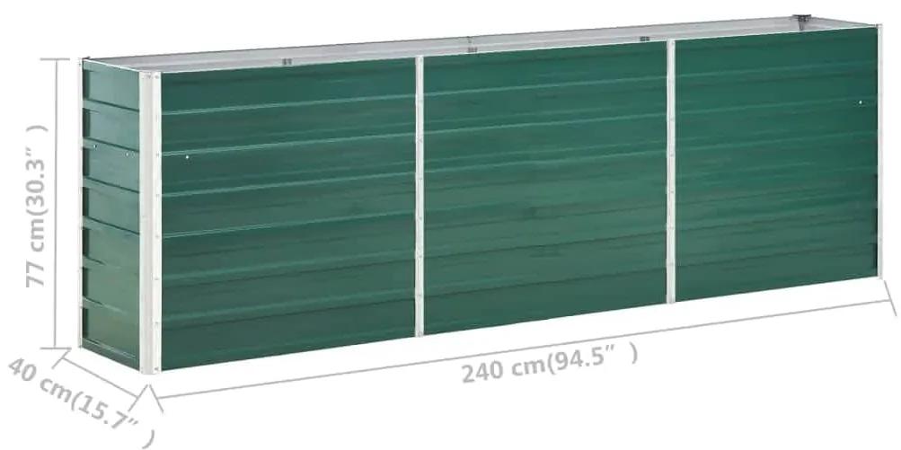 Vyvýšený záhon pozinkovaná ocel 240 x 40 x 77 cm zelený - Default Title