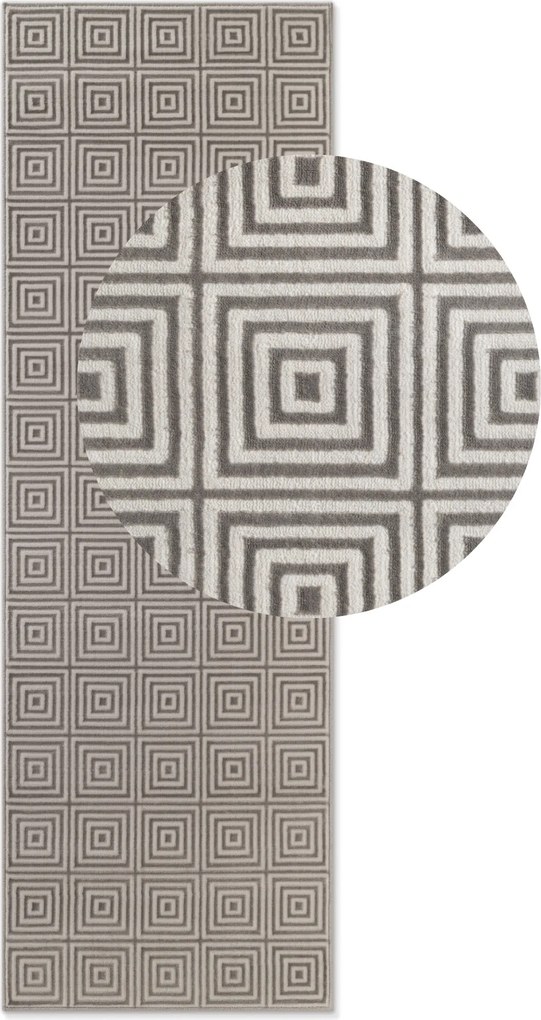ELLE Decoration, Běhoun Perles 106185 White Grey z kolekce Elle, 80x240, šedá, ložnice