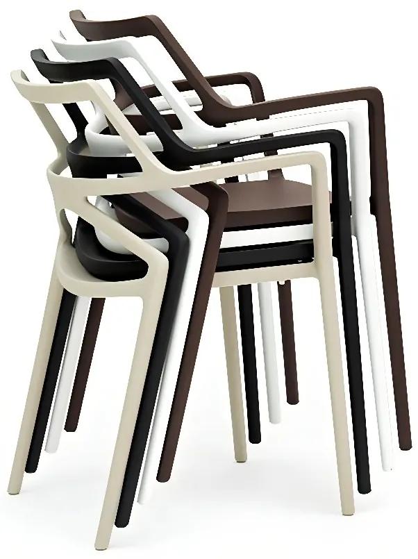 OnaDnes -20% VONDOM Černá plastová jídelní židle DELTA s područkami