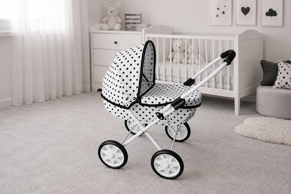 Dětský kočárek pro panenky New Baby Anička dots