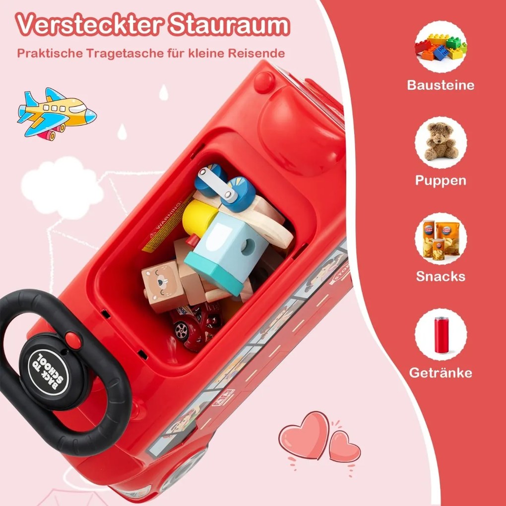 Costway Auto na jízdu na s hudebním a úložným prostorem a ochranou proti