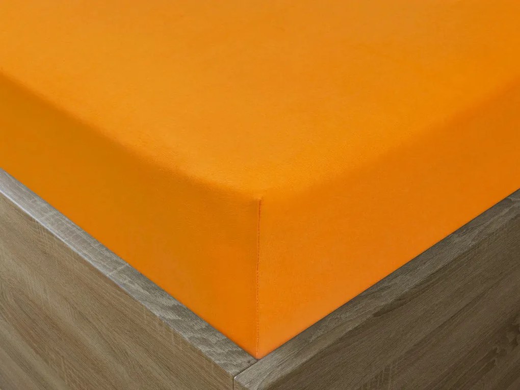 Goldea prostěradlo jersey s napínací gumou - oranžové 60 x 120 cm