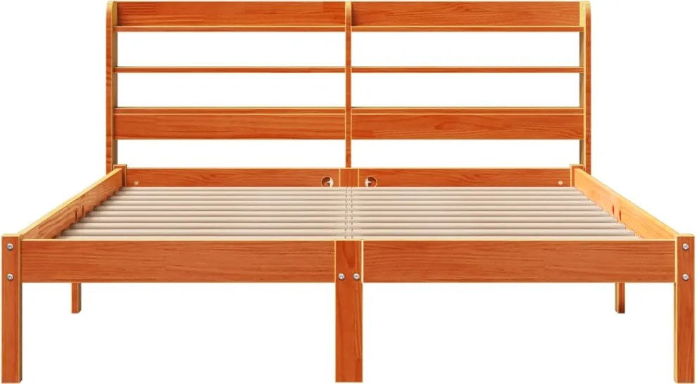 Rám postele s čelem voskově hnědý 150 x 200 cm masivní borovice 3306560