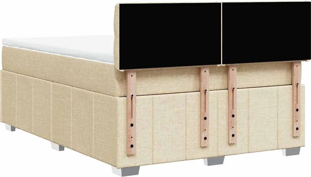 Box spring postel s matrací krémová 140x190 cm textil 3287075