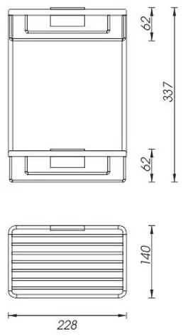 NIMCO Ki 14017D-26 - Dvoupatrová nástěnná police do sprchy KIBO lesklý chrom