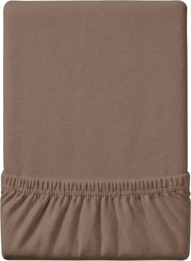 Jersey prostěradlo EXCLUSIVE tmavě hnědé 200 x 220 cm