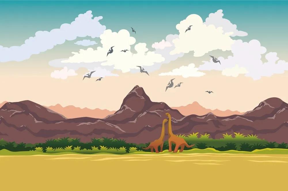 Tapeta dinosauří svět - 150x100 cm