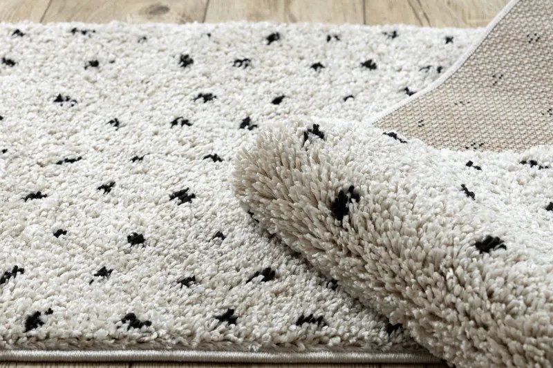 Dywany Łuszczów, Běhoun Berber Syla B752 dots cream, 70x300, bílá, kuchyně
