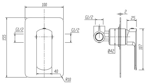 Sapho - Sprchová baterie pro podomítkovou instalaci MIXONA lesklý chrom